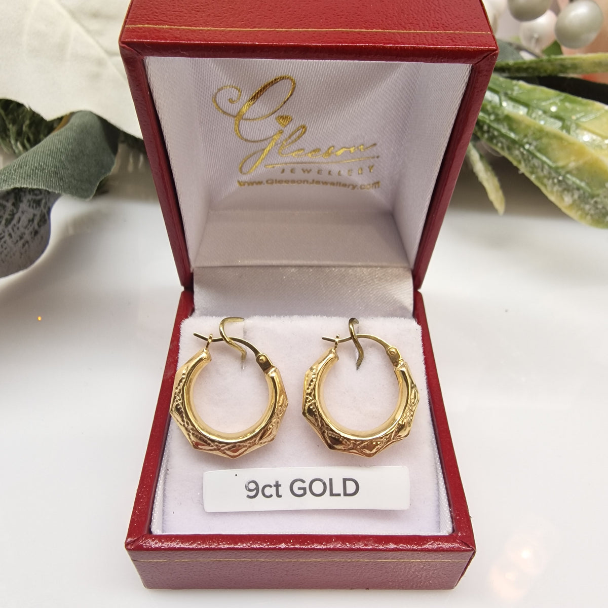 Creole Hoop 'Aztec' 9ct Yellow Gold Medium Size Earrings – Daniel ...