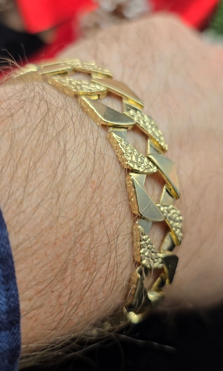 Gold Mens Curb Chaps Bracelet ~40g – Daniel Gleeson Jewellers
