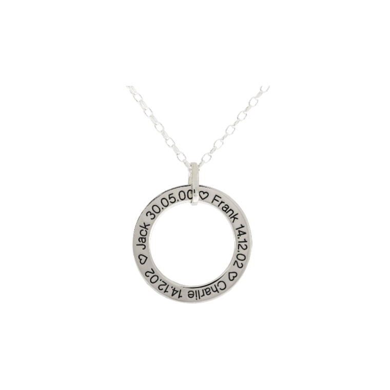 Family Circle Pendant & Chain - Made to Order (10 - 14 Days)-Order bef ...